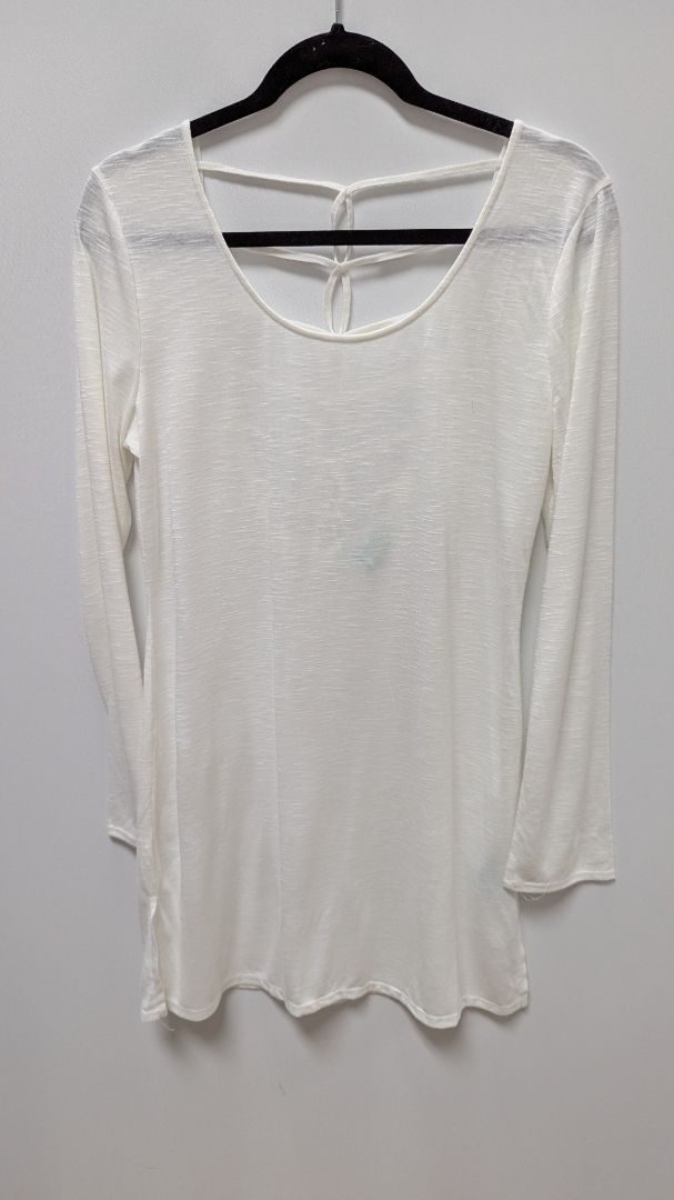 Balance Cover-Up Collection Ivory Open-Back Sheer Dress – Recycled Threads